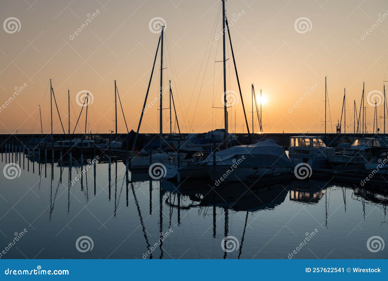 Beautiful View of a Sunset and Harbour Stock Image - Image of harbour ...