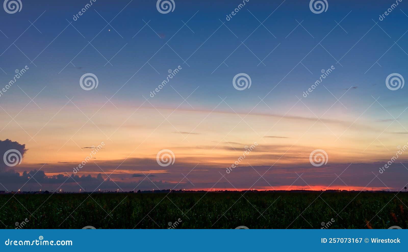 Beautiful View of a Sunset Sky Over the Field Stock Image - Image of ...