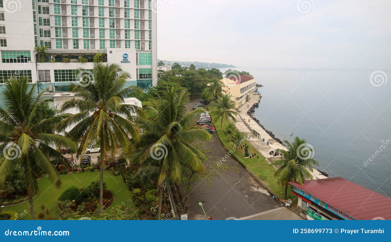 Beautiful View from the Top of a Building in Manado City Editorial ...