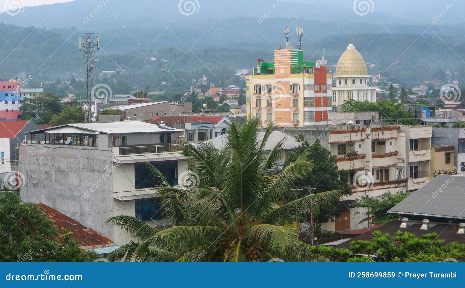 Beautiful View from the Top of a Building in Manado City Stock Image ...