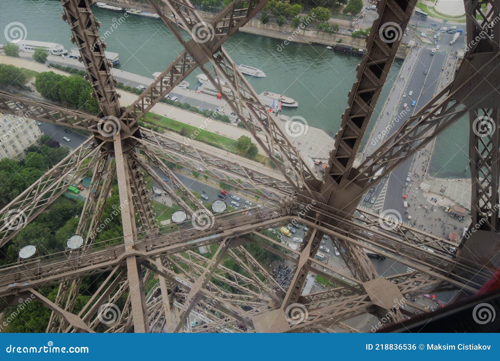 Beautiful View from Top Elevator on Eiffel Tower Stock Photo - Image of ...