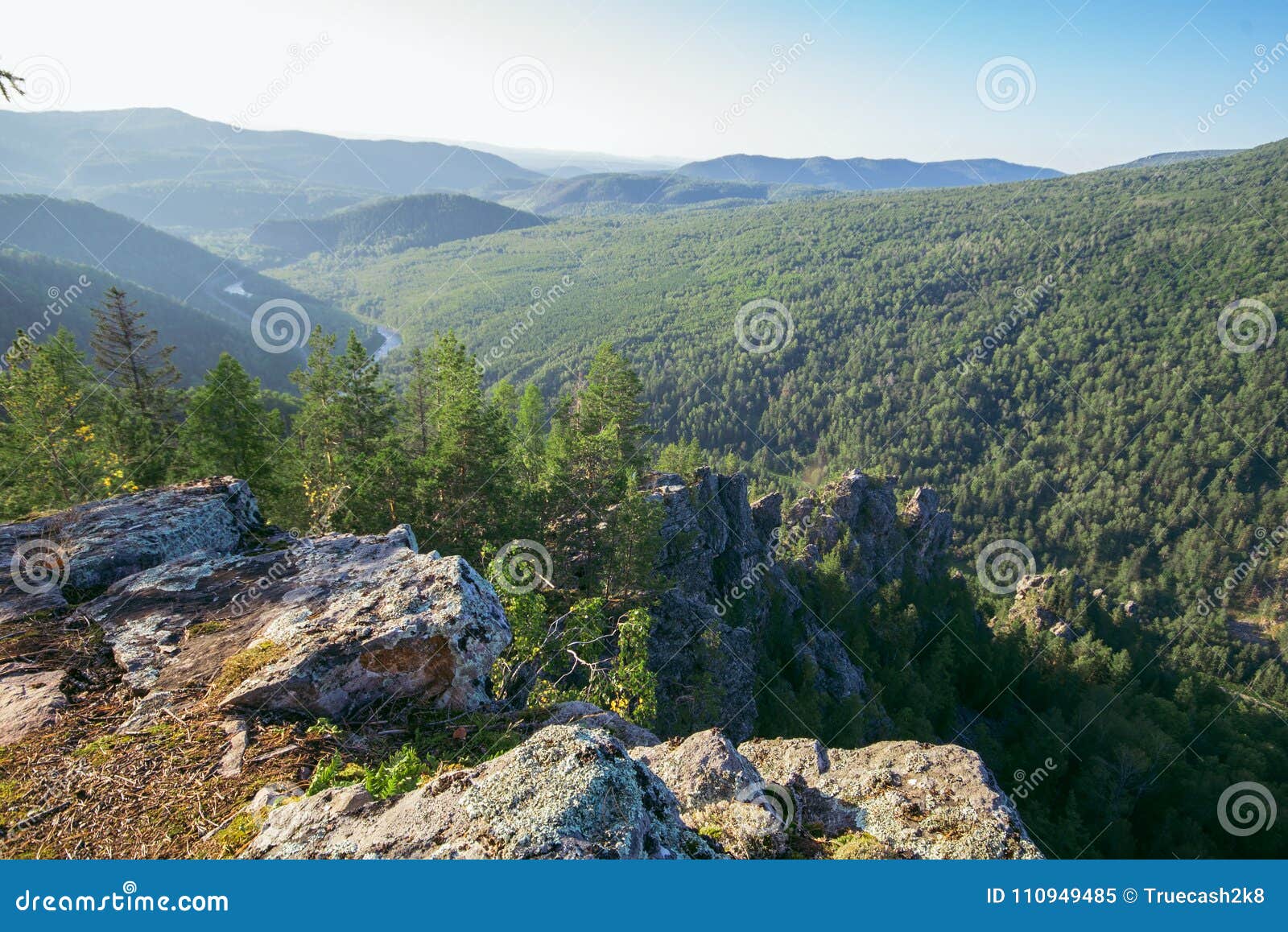Beautiful View from Top of the Mountain, Russia, Ural, Bashkortostan ...