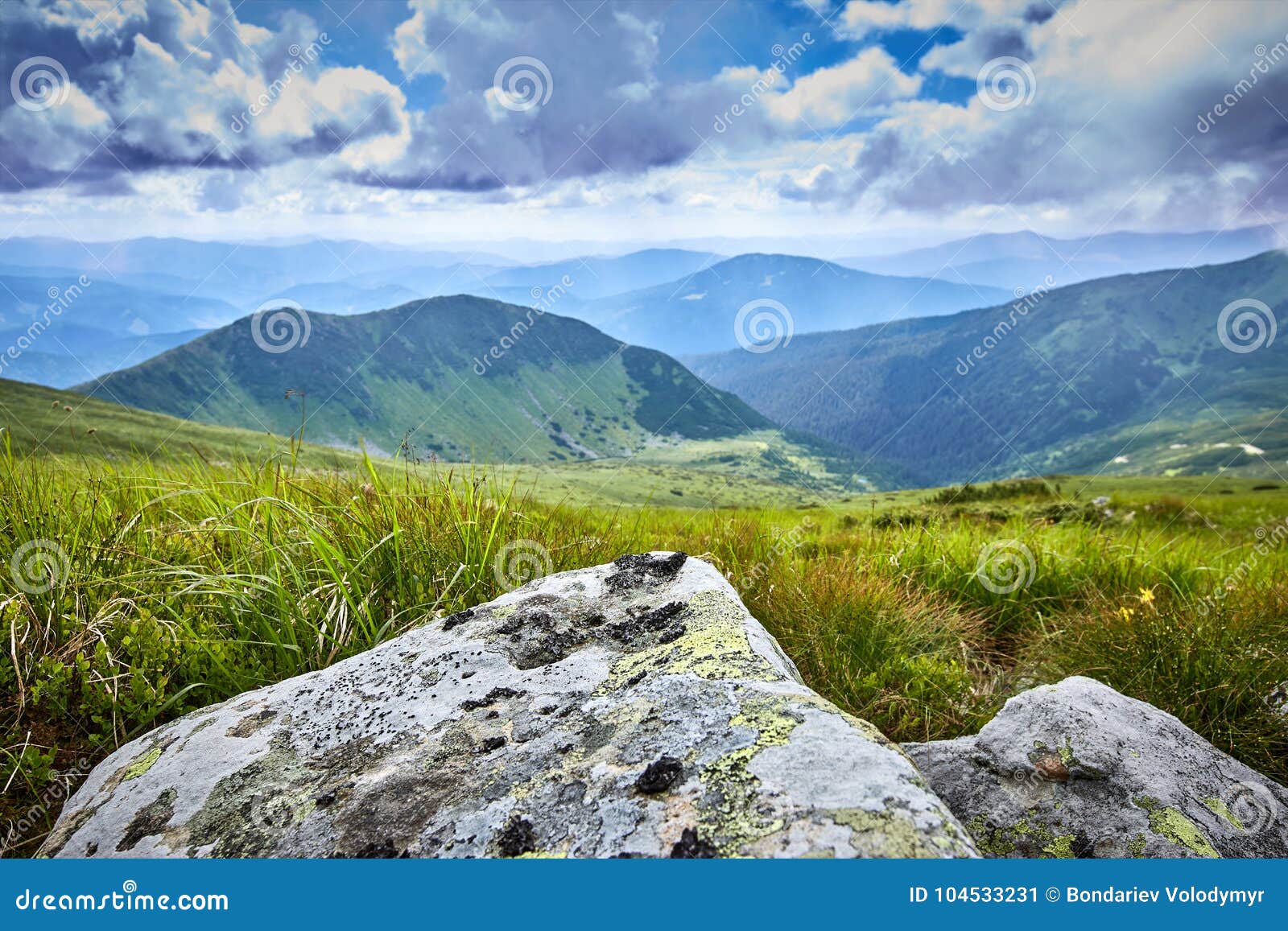 Beautiful View from the Top of the Mountain at Sunset. Stock Image ...