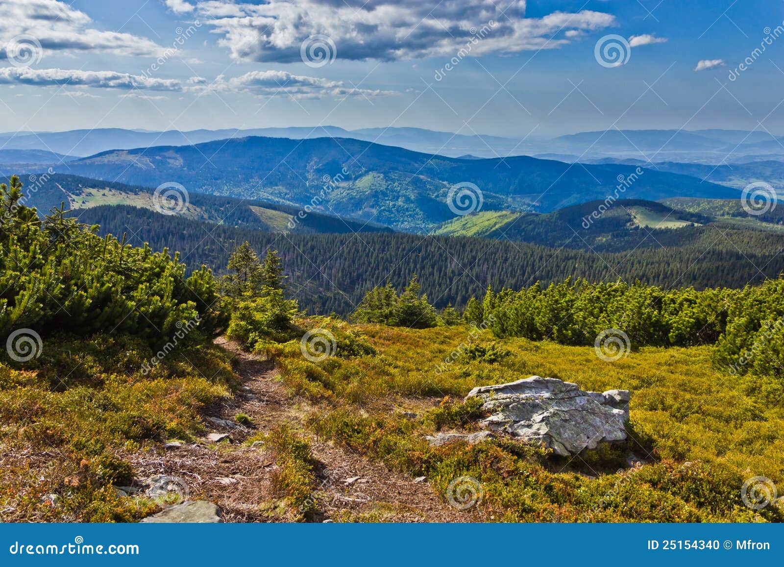 Beautiful View from Trail of Beskidy Mountains Stock Photo - Image of ...