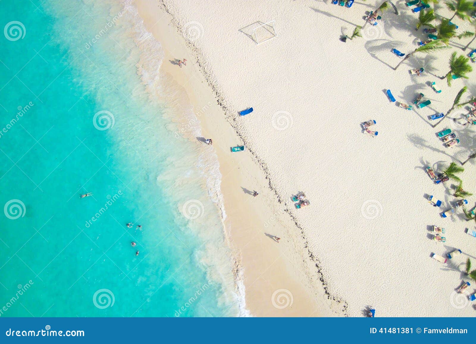Beautiful View of a Tropical Beach from the Air Stock Image - Image of ...