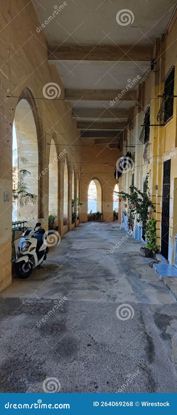 Beautiful View of an Urban City Walkway Stock Photo - Image of narrow ...