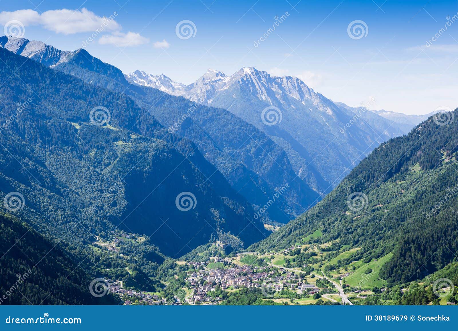 Beautiful View of the Village the Alps Stock Image - Image of nature ...