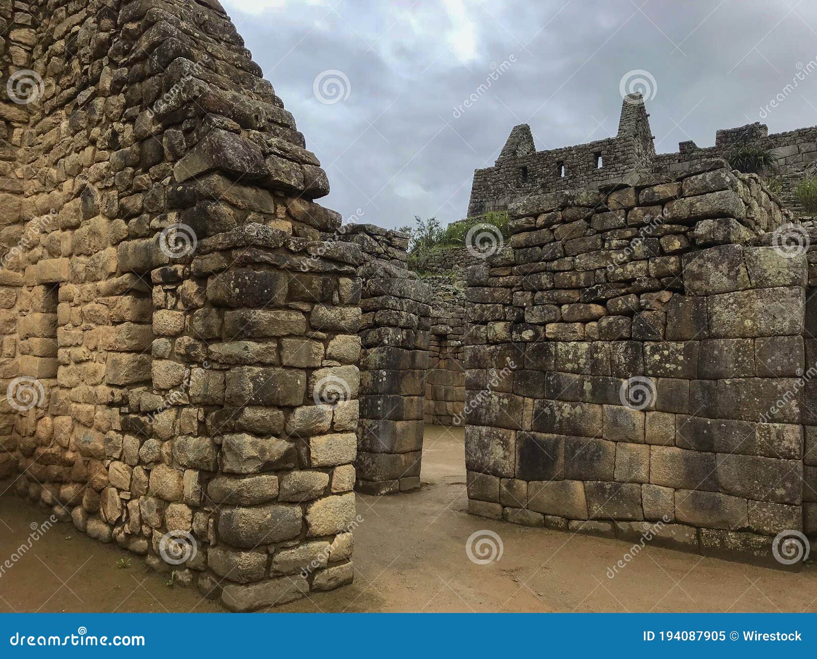 Beautiful View of the Walls of Machu Picchu in Peru Stock Image - Image ...