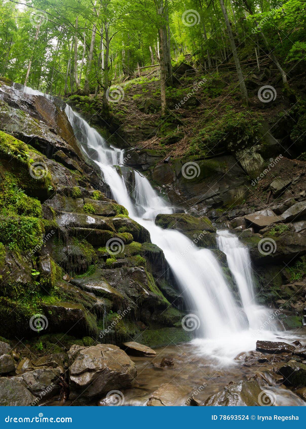 Beautiful View of a Waterfall in the Mountains Stock Photo - Image of ...