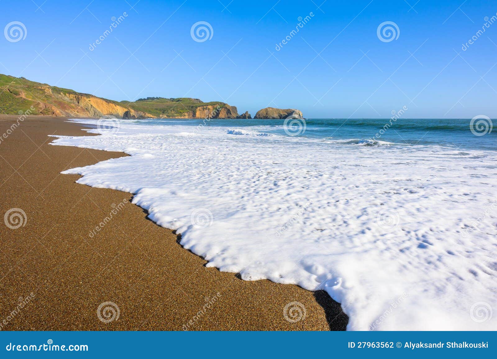Beautiful View on a Wave and Ocean Wild Shore Stock Photo - Image of ...