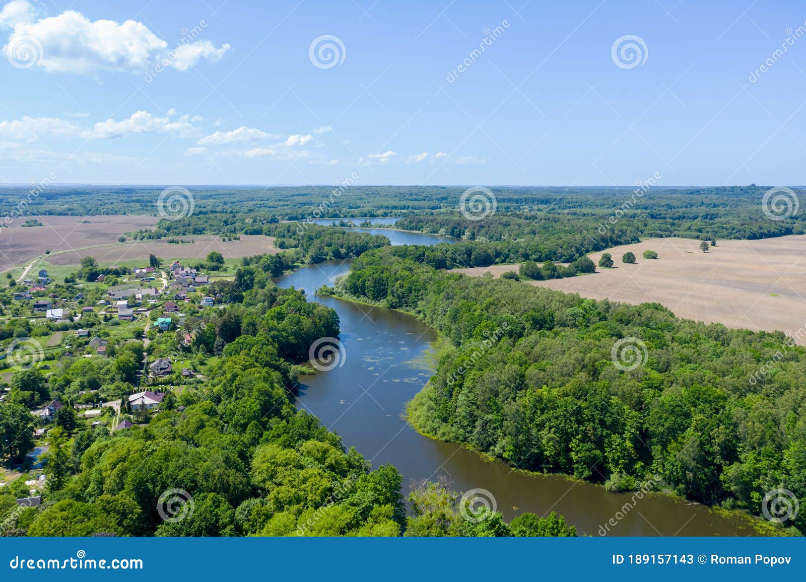 Beautiful View of the Winding River Going into the Distance. the River ...