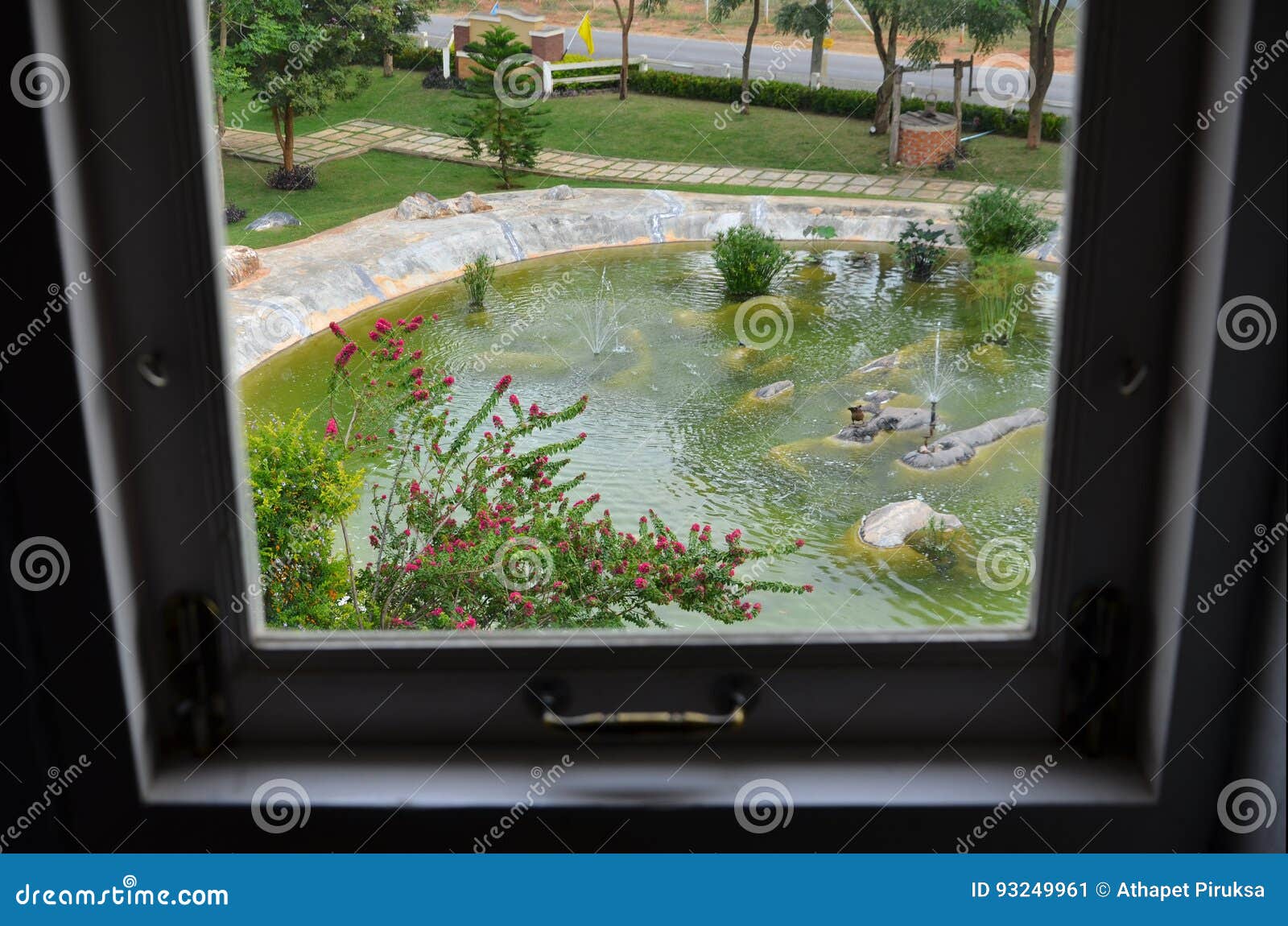 Beautiful View in Window Frame Stock Image - Image of relax, interior ...