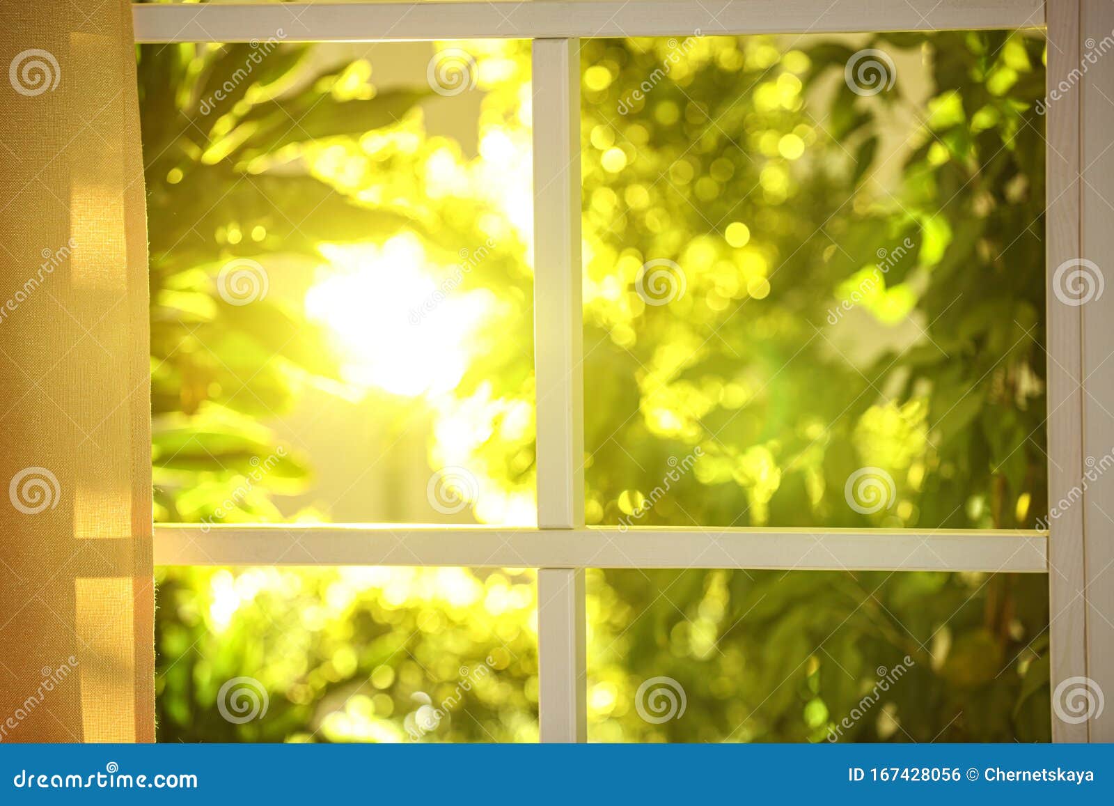 Beautiful View through Window on Garden Stock Photo - Image of view ...