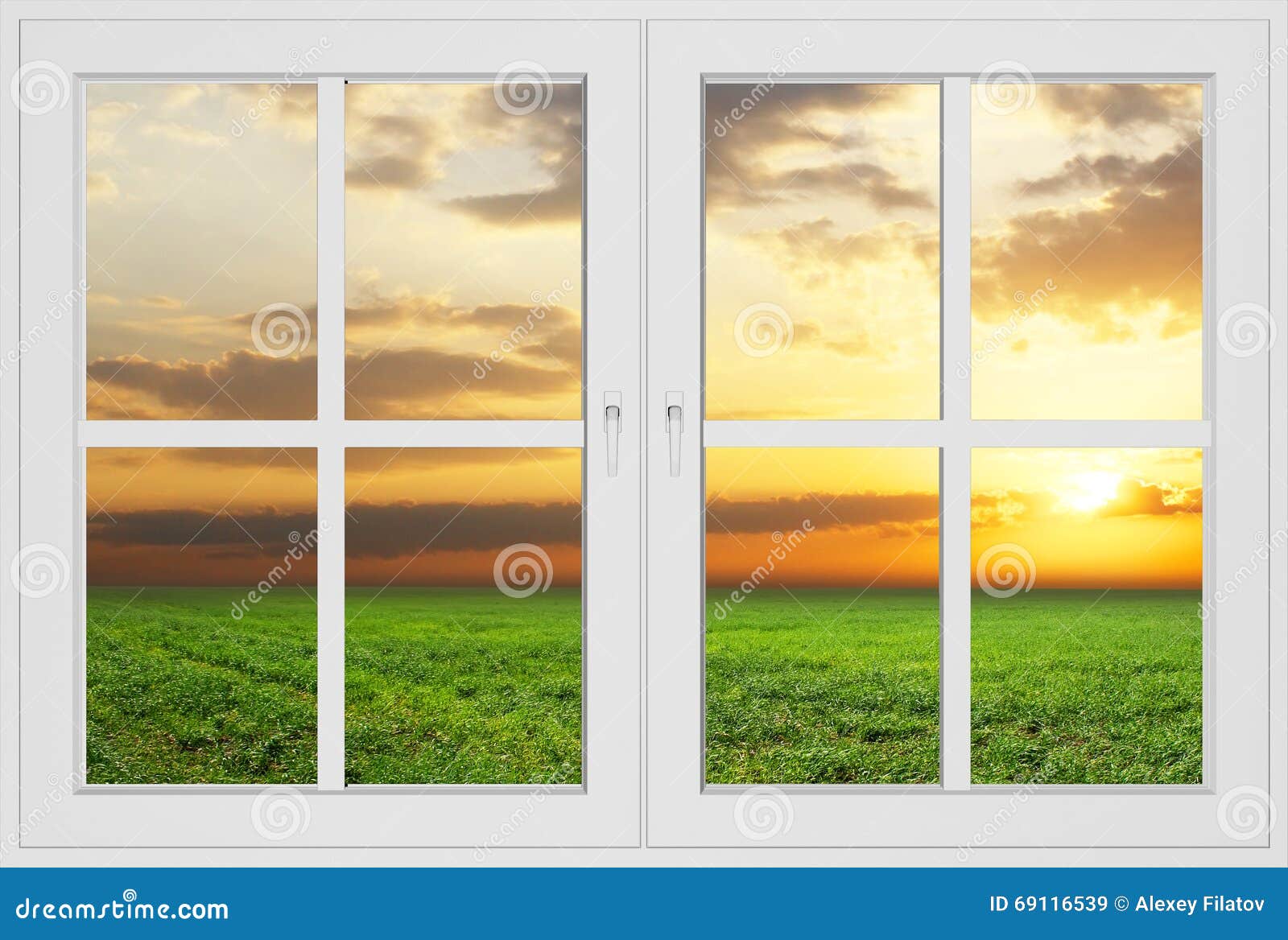 Beautiful View from the Windows Closed Stock Illustration ...