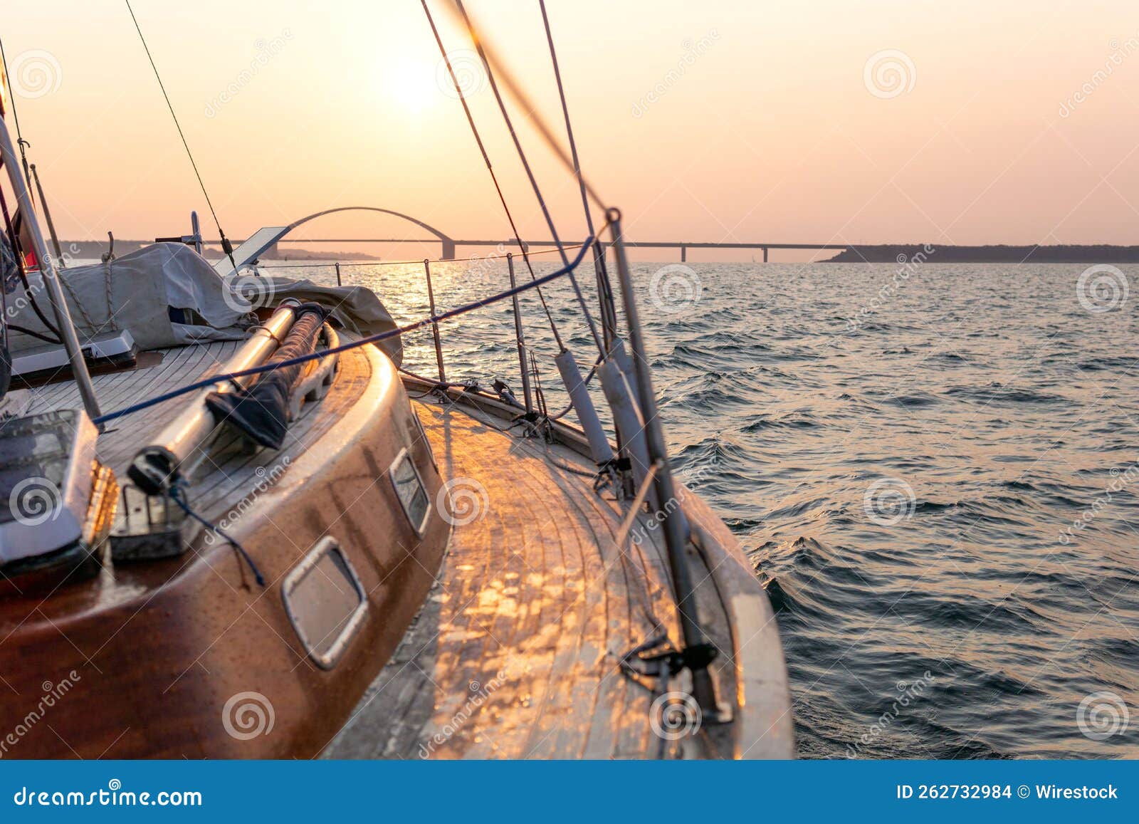 Beautiful View from the Yacht Front Sailing in the Sea. Stock Photo ...