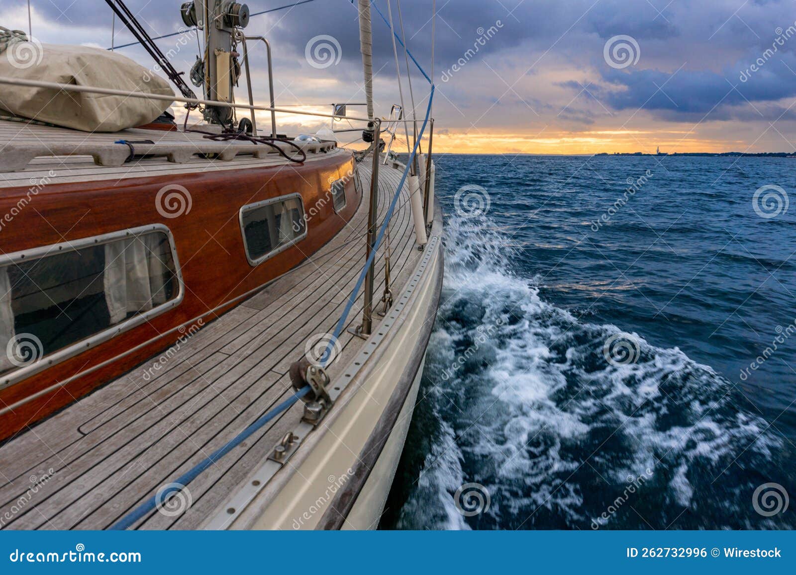 Beautiful View from the Yacht Front Sailing in the Sea. Stock Photo ...