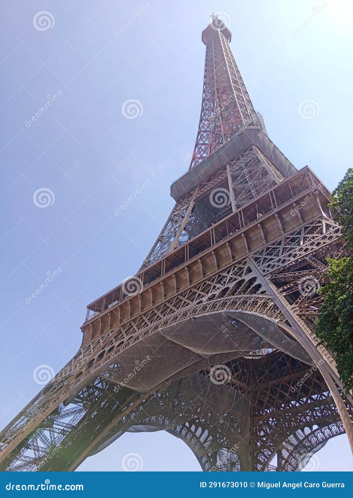 Eiffel Tower in Paris with Views from the Ground. Stock Photo - Image ...