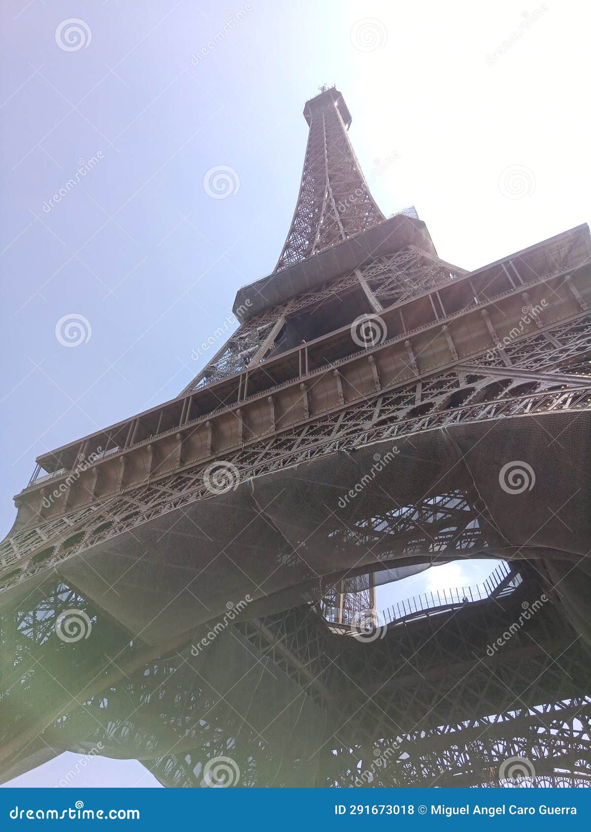 Eiffel Tower in Paris with Views from the Ground. Stock Photo - Image ...