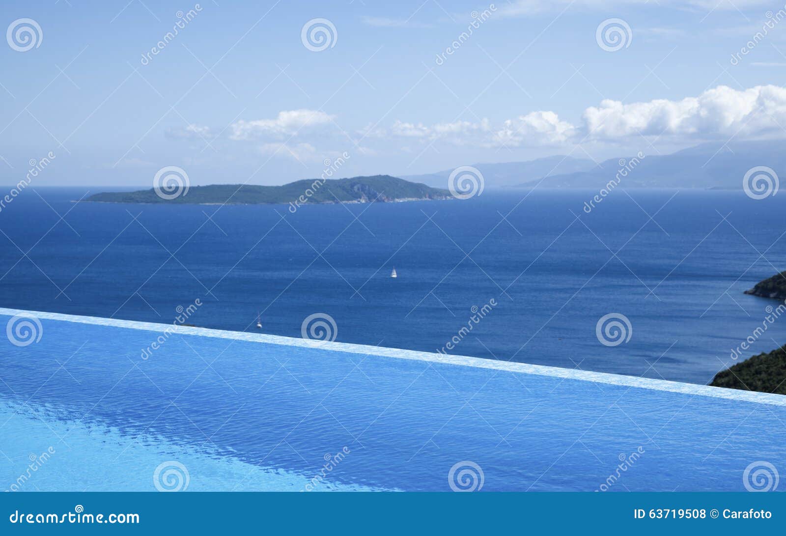 Beautiful Views of the Infinity Pool by the Sea Stock Photo - Image of ...