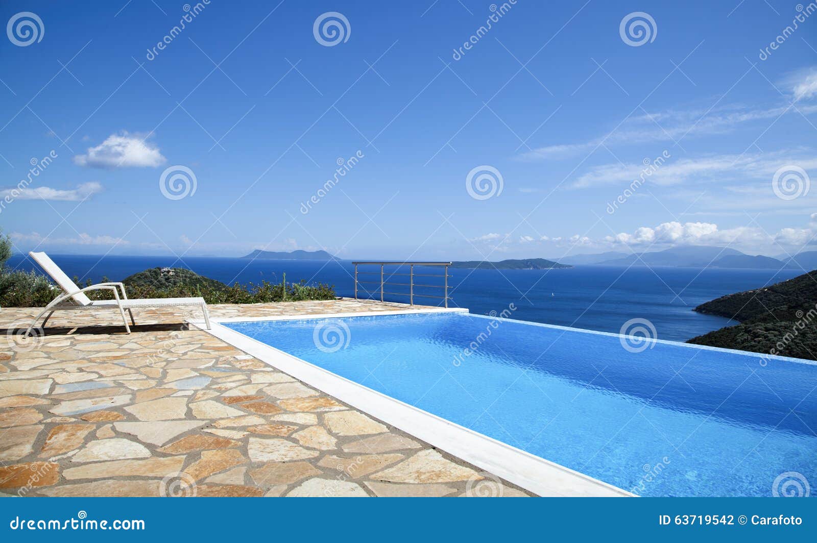Beautiful Views of the Infinity Pool by the Sea Stock Photo - Image of ...