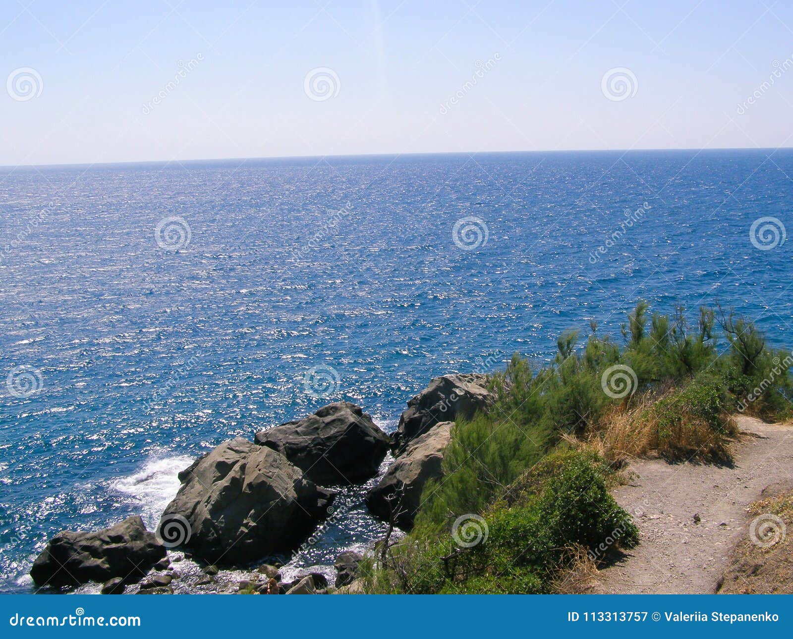 Beautiful views of the sea stock image. Image of green - 113313757