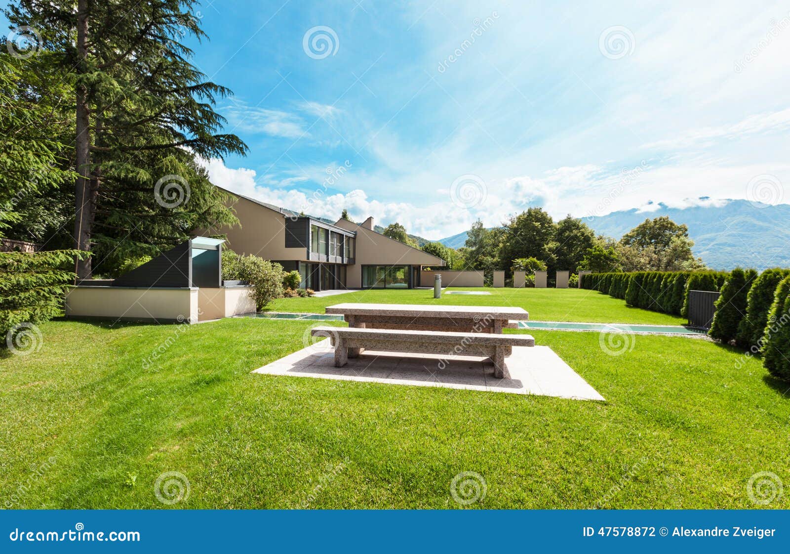 Beautiful villa, outdoor stock photo. Image of house - 47578872