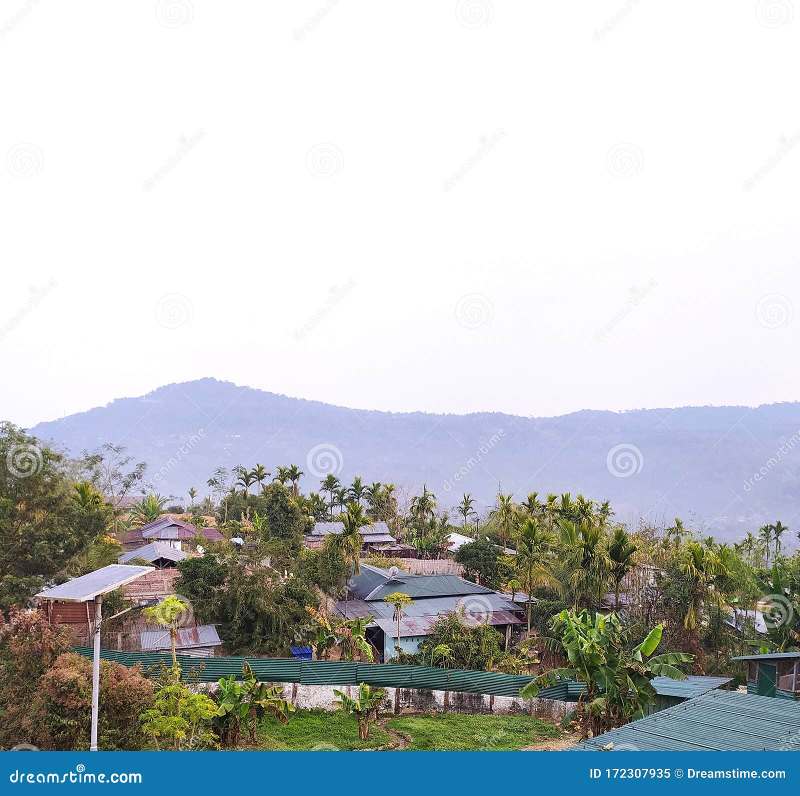 A Beautiful Village of a Hill Area in Assam State Stock Image - Image ...