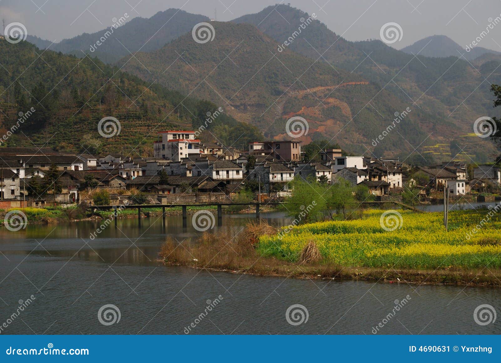 Beautiful Village in Spring Stock Image - Image of brick, fantastic ...