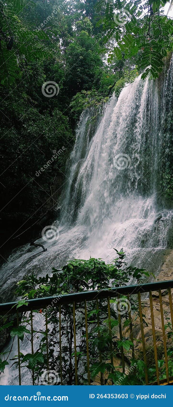 Beautiful Village Waterfall Stock Image - Image of water, village ...