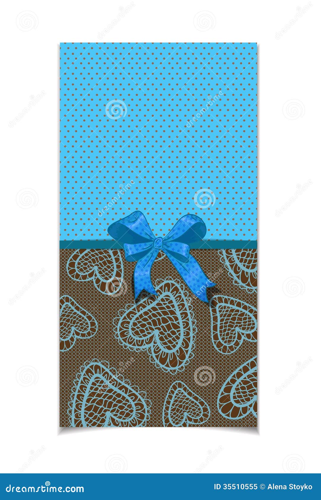Beautiful Vintage Blue Greeting Card Stock Vector - Illustration of ...