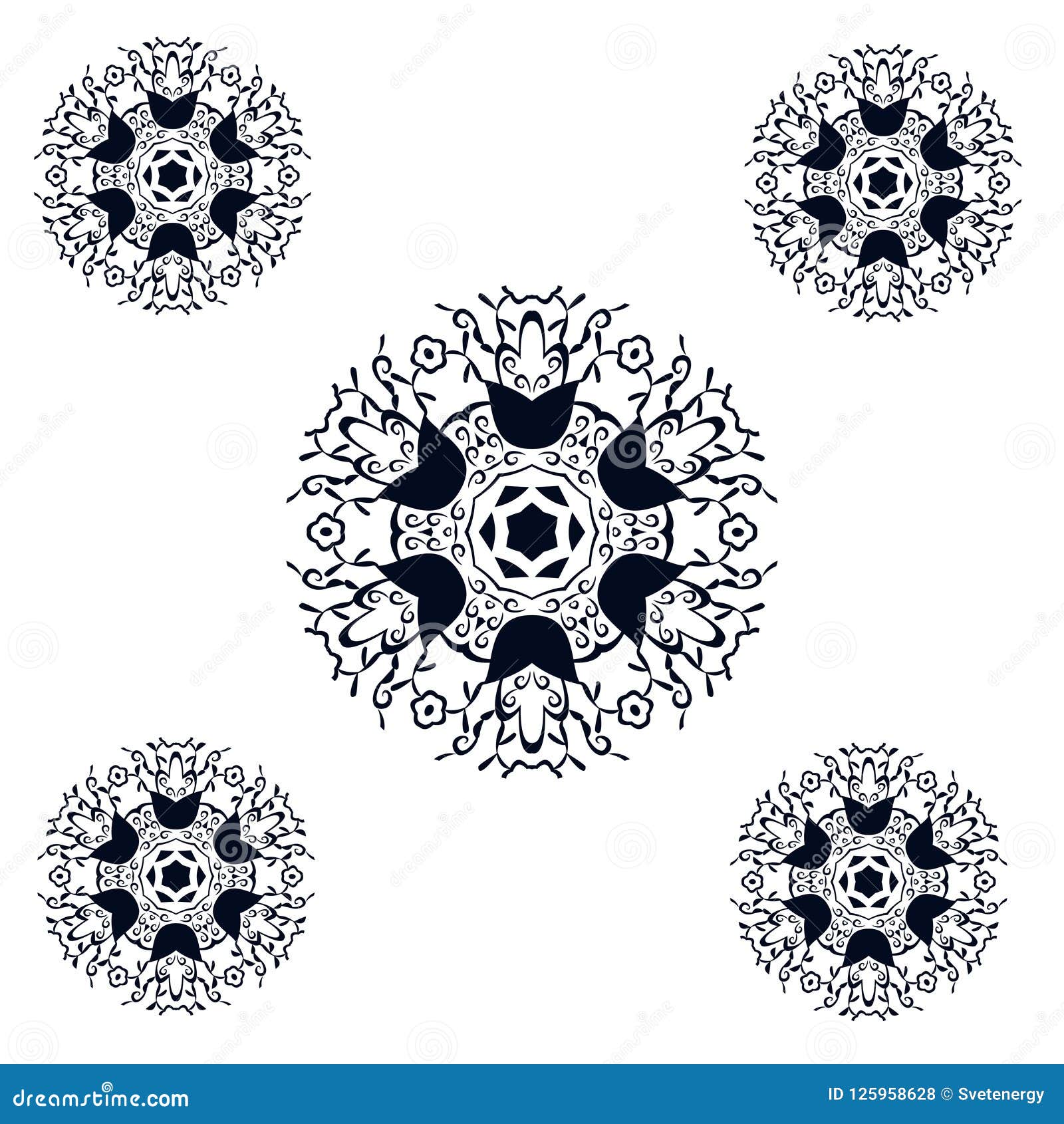 Beautiful Vintage Circular Pattern of Indian, Floral Round Stock Vector ...