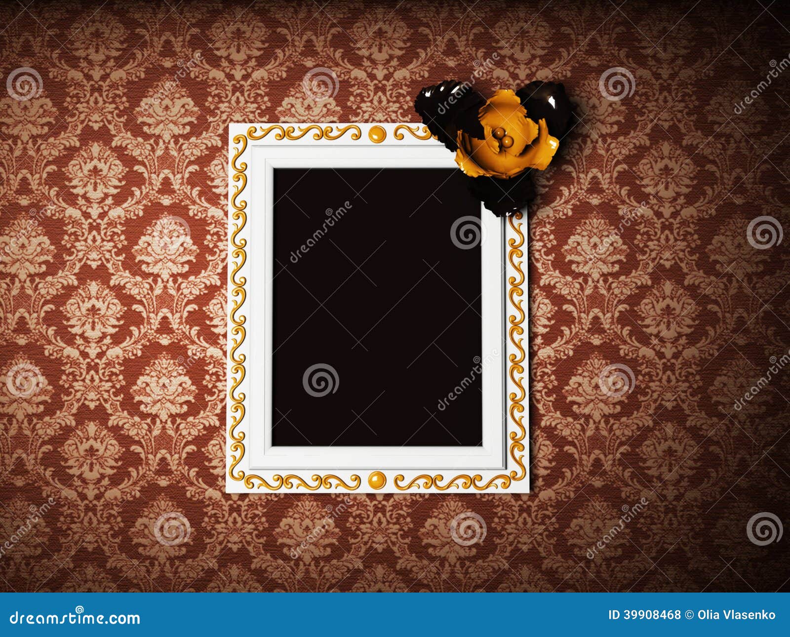 Beautiful Vintage Frame on the Wall Stock Illustration - Illustration ...