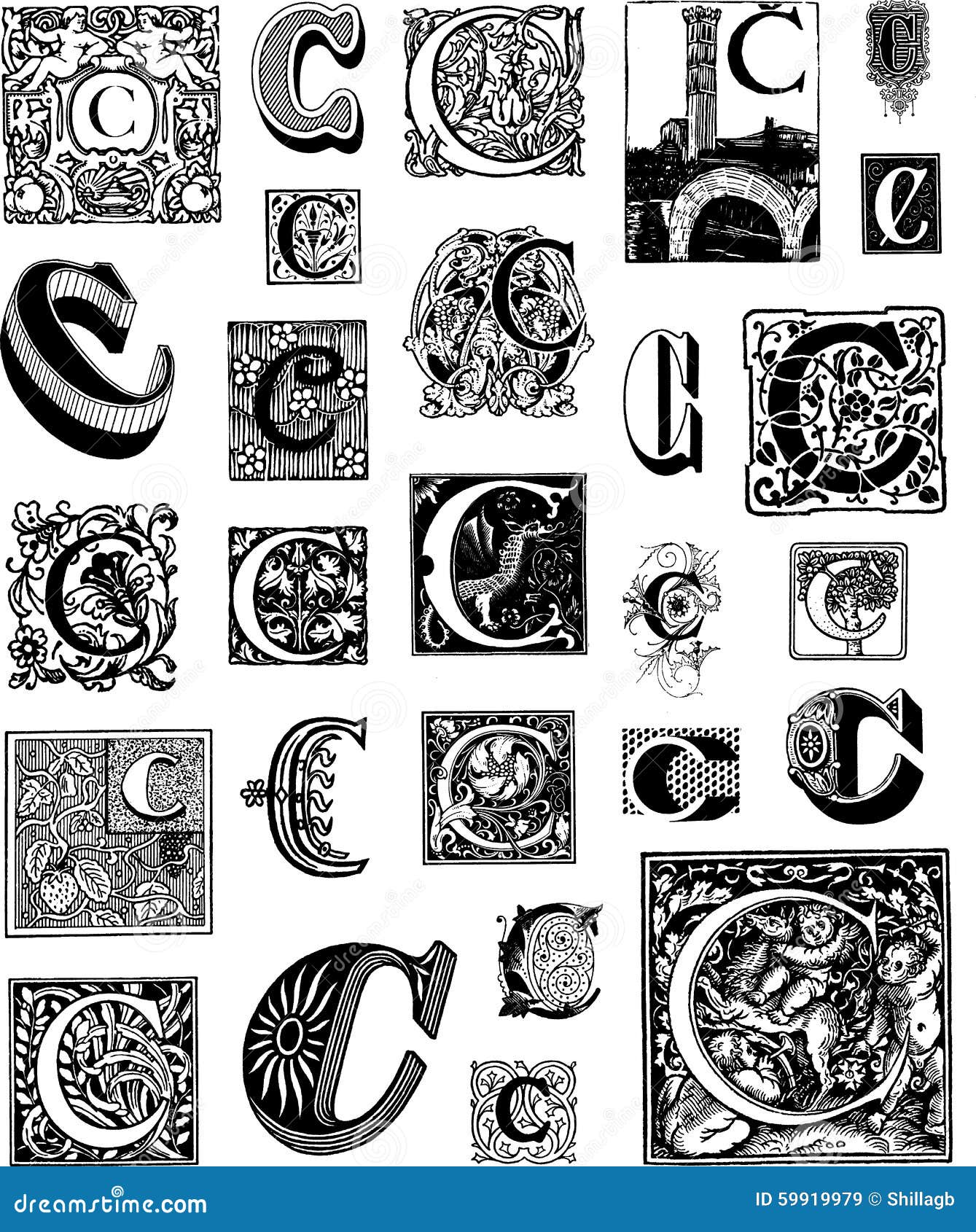 Vintage Initial Caps Stock Illustrations – 65 Vintage Initial Caps ...