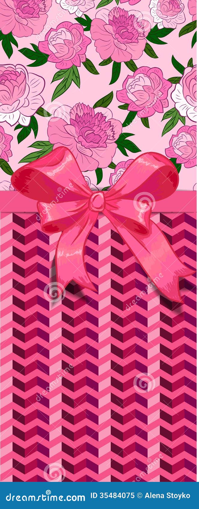 Beautiful Vintage Pink Greeting Card Stock Vector - Illustration of ...