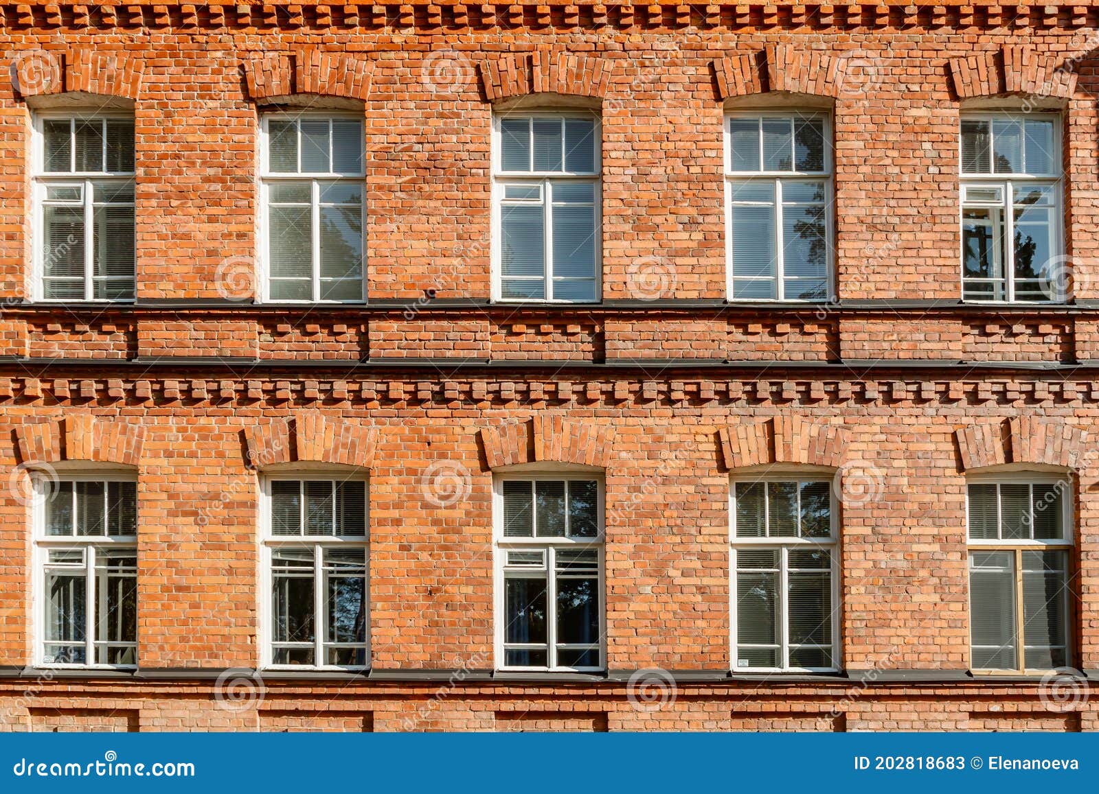 Beautiful Vintage Red Brick Building at Sunny Day Stock Image - Image ...