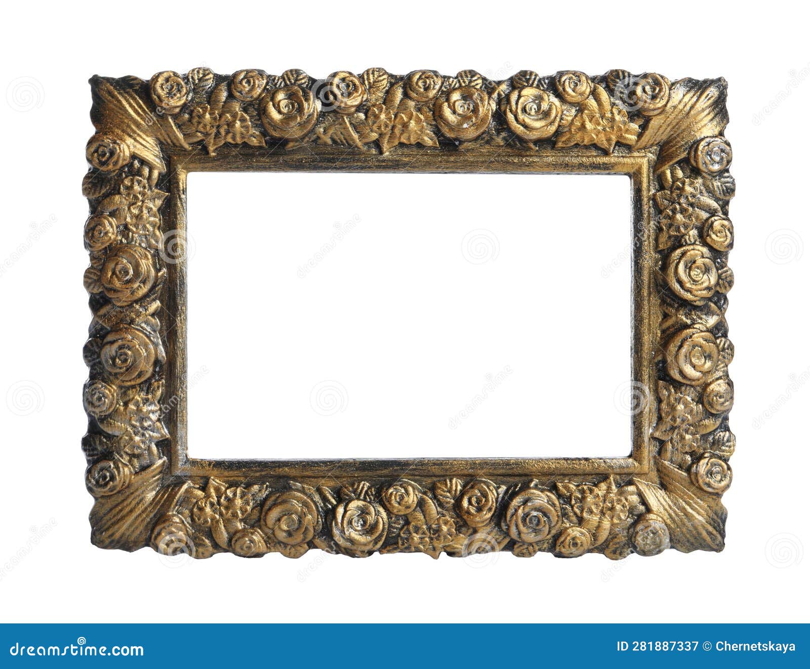 Beautiful Vintage Square Frame on White Stock Image - Image of baroque ...