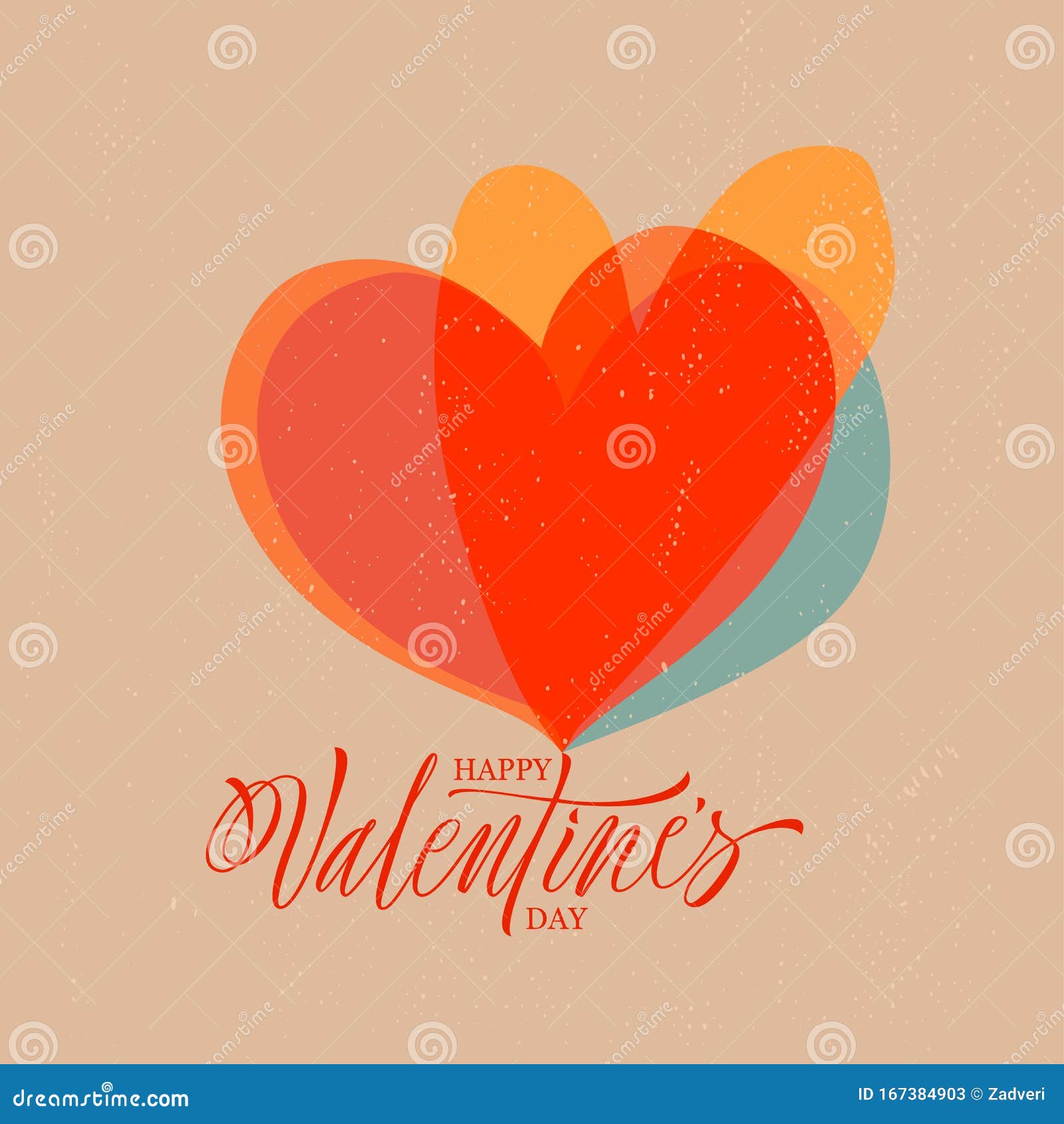 Beautiful Vintage Valentines Day Greetings Card Stock Vector