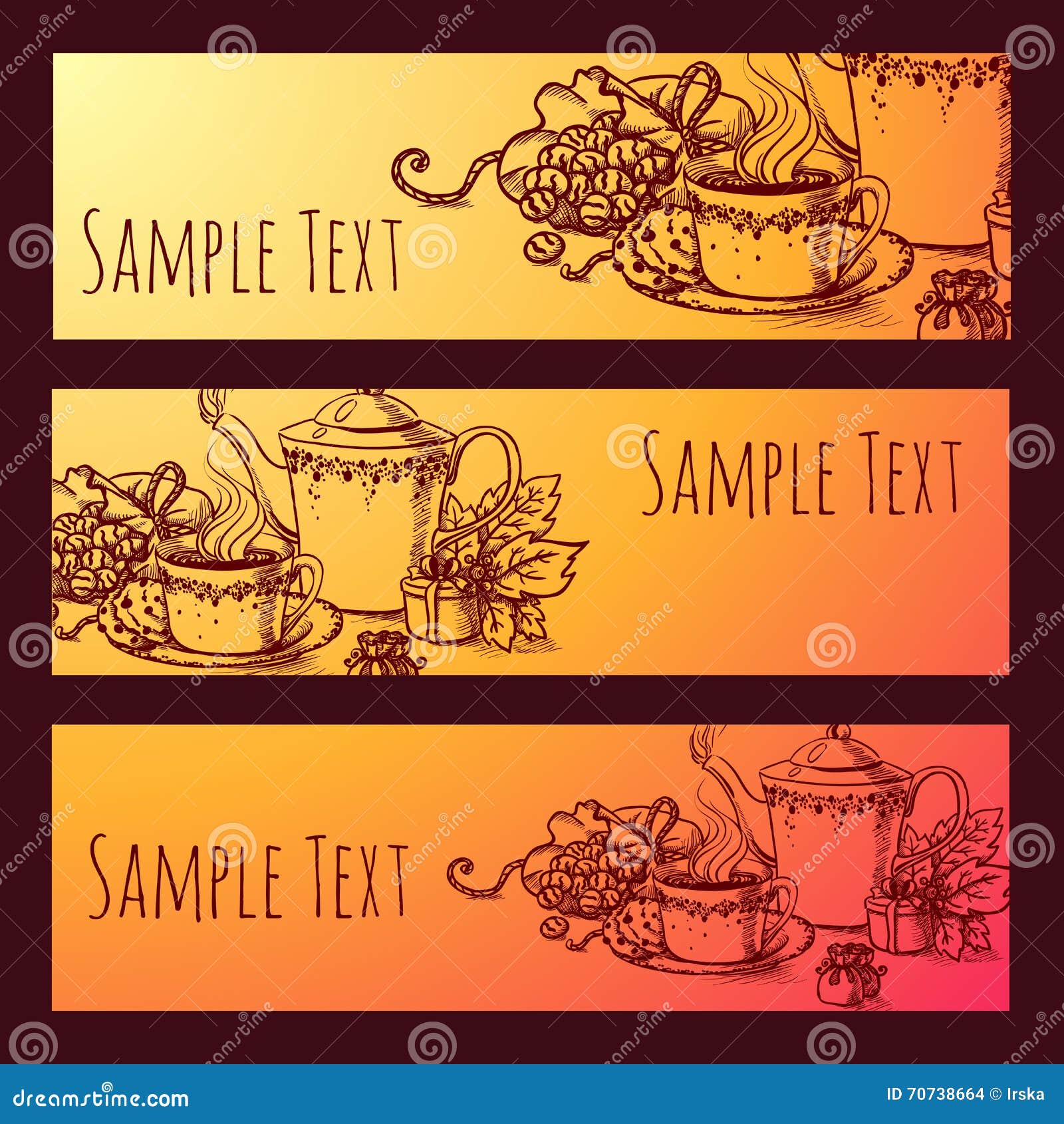 Beautiful Vintage Vector Banner with Tea Stock Vector - Illustration of ...