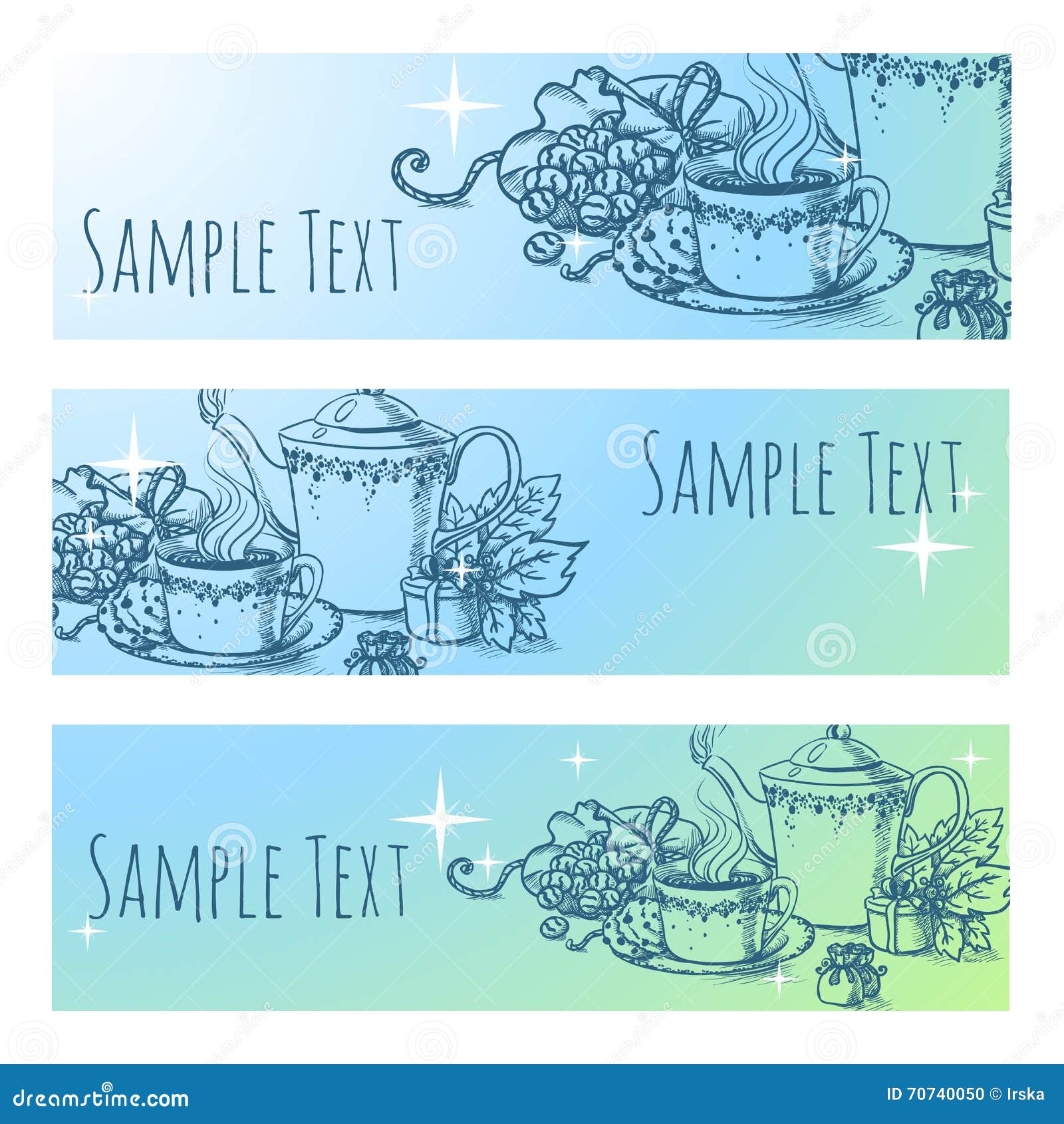 Beautiful Vintage Vector Banner with Tea Stock Vector - Illustration of ...
