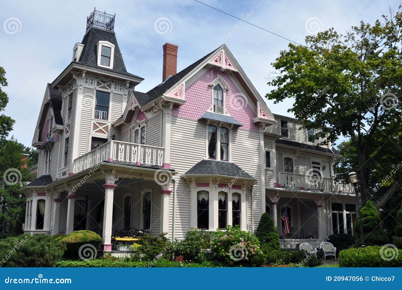 Beautiful Violet and Fuchsia Victorian House Stock Photo - Image of ...