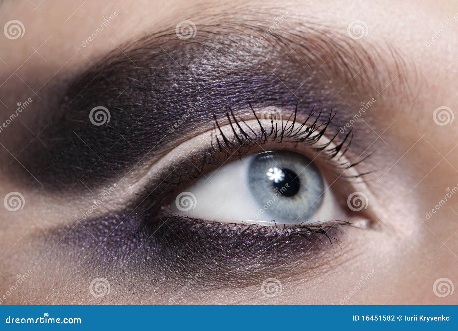 Beautiful violet makeup stock photo. Image of care, long - 16451582