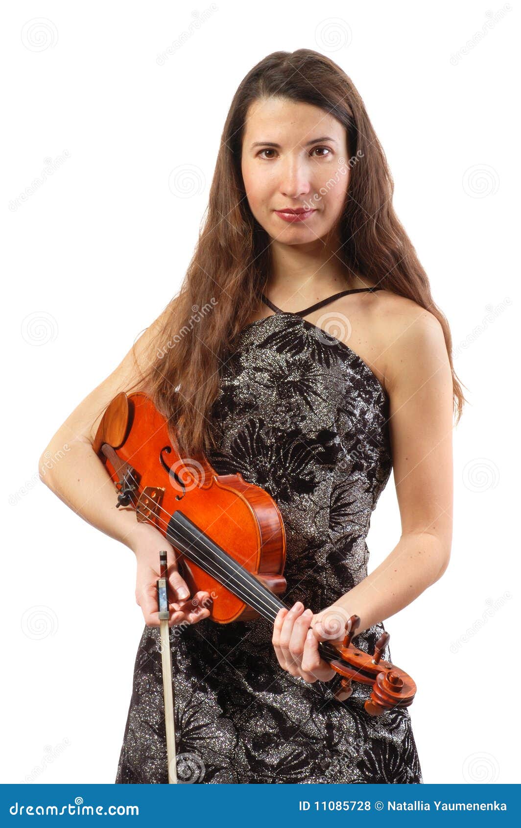 Beautiful violinist stock photo. Image of musician, black - 11085728