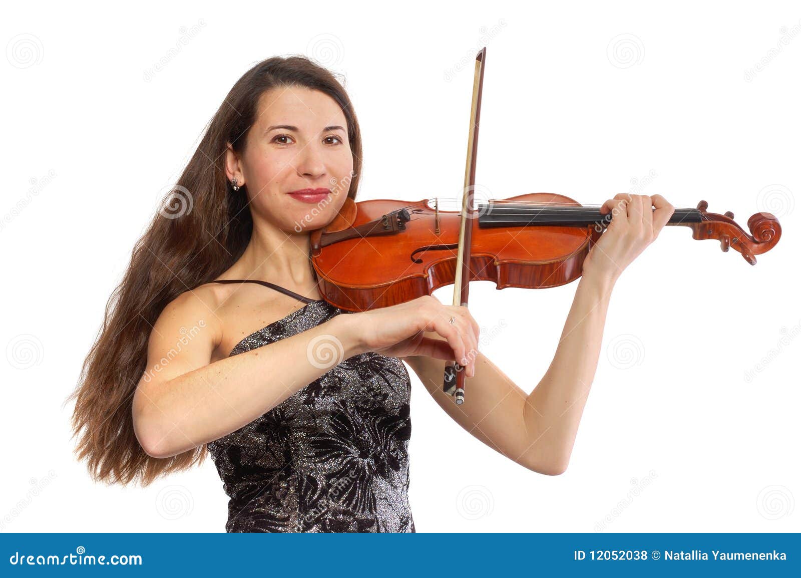 Beautiful violinist stock photo. Image of dress, motion - 12052038