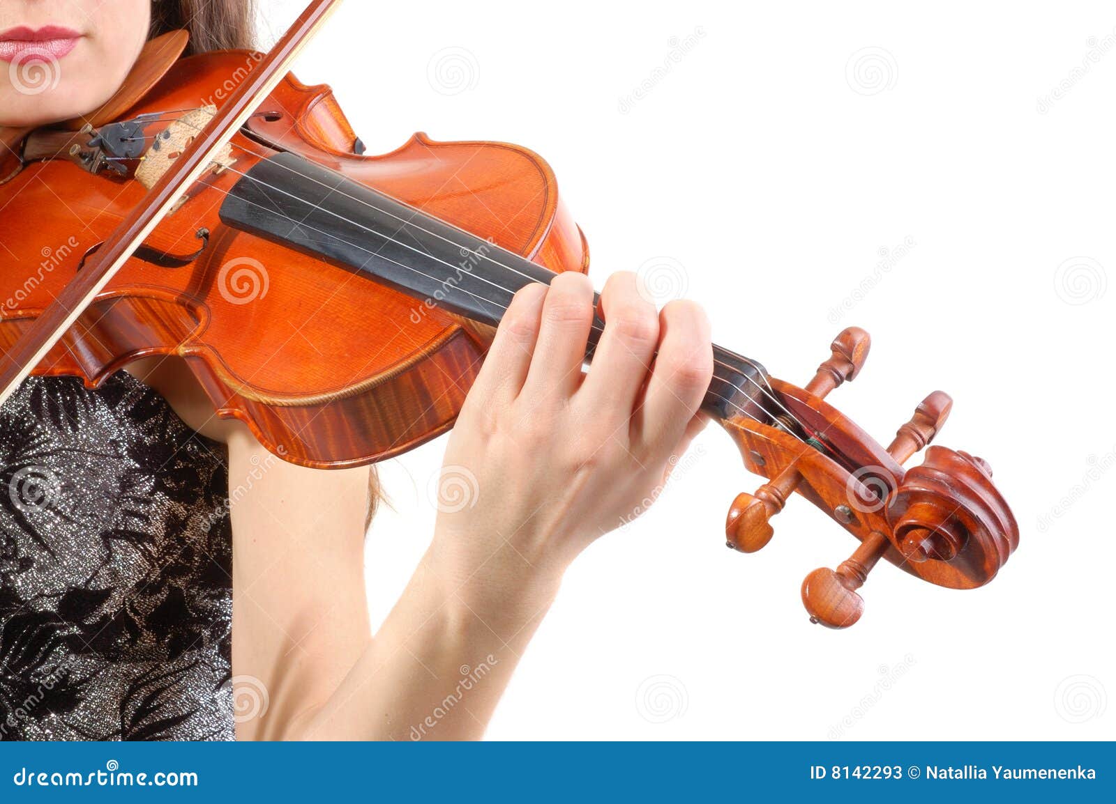 Beautiful violinist stock image. Image of dress, color - 8142293
