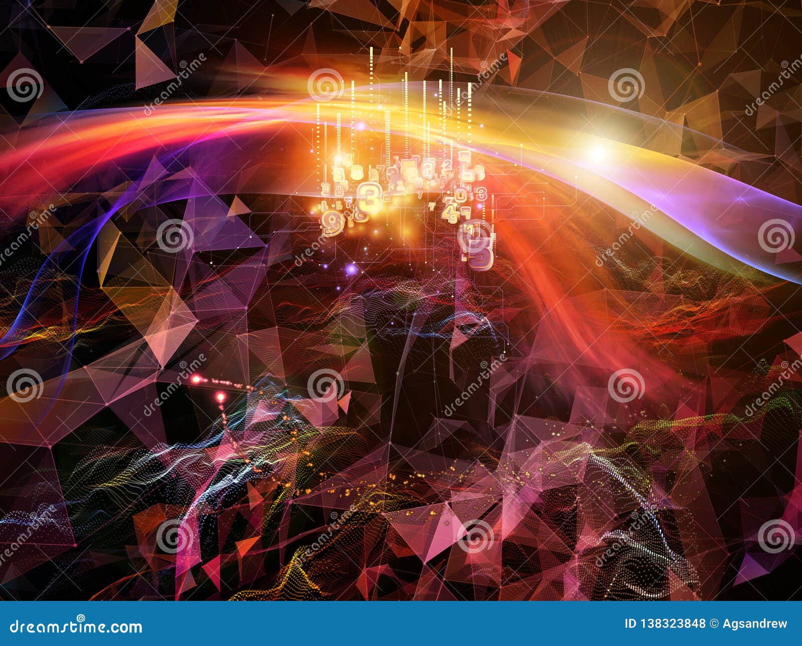 Beautiful Virtual World stock illustration. Illustration of light ...