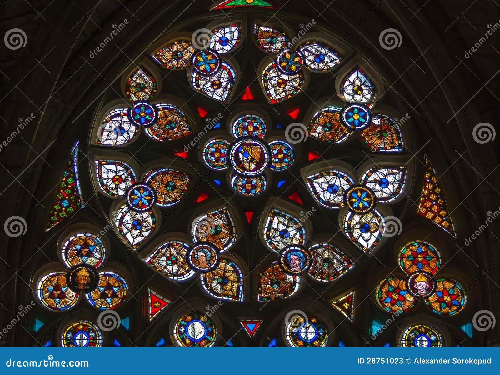 Beautiful Vitrage in Carcassone Cathedral Editorial Stock Photo - Image ...