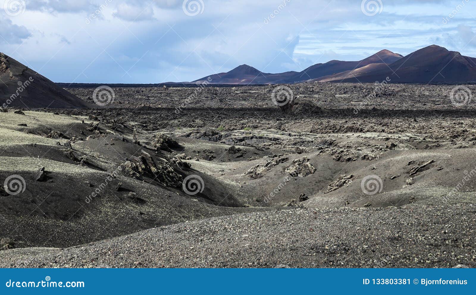 Beautiful Volcanic Mountain Range with Lava Fields Stock Image - Image ...