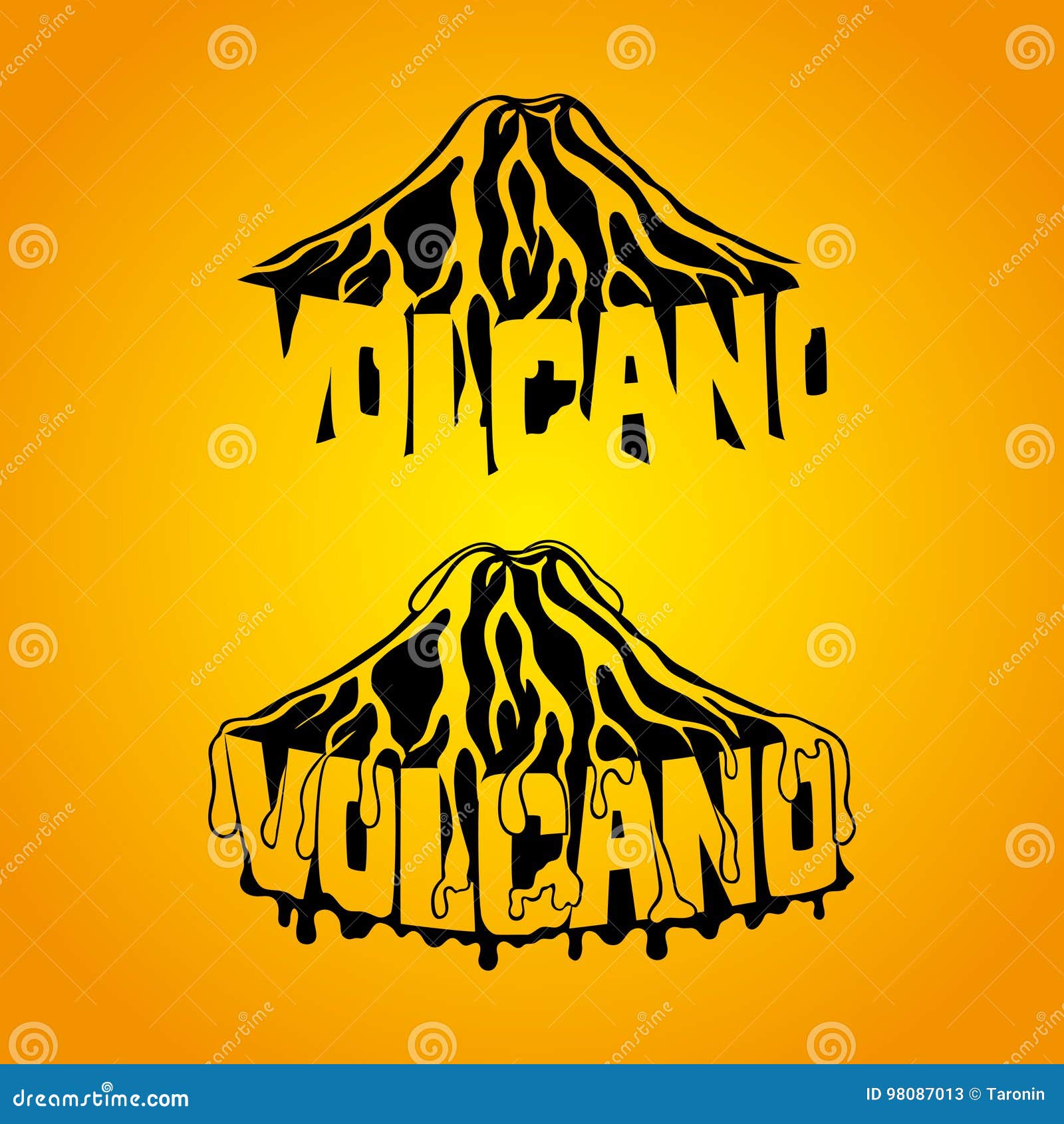 Beautiful volcano sign. stock vector. Illustration of background - 98087013