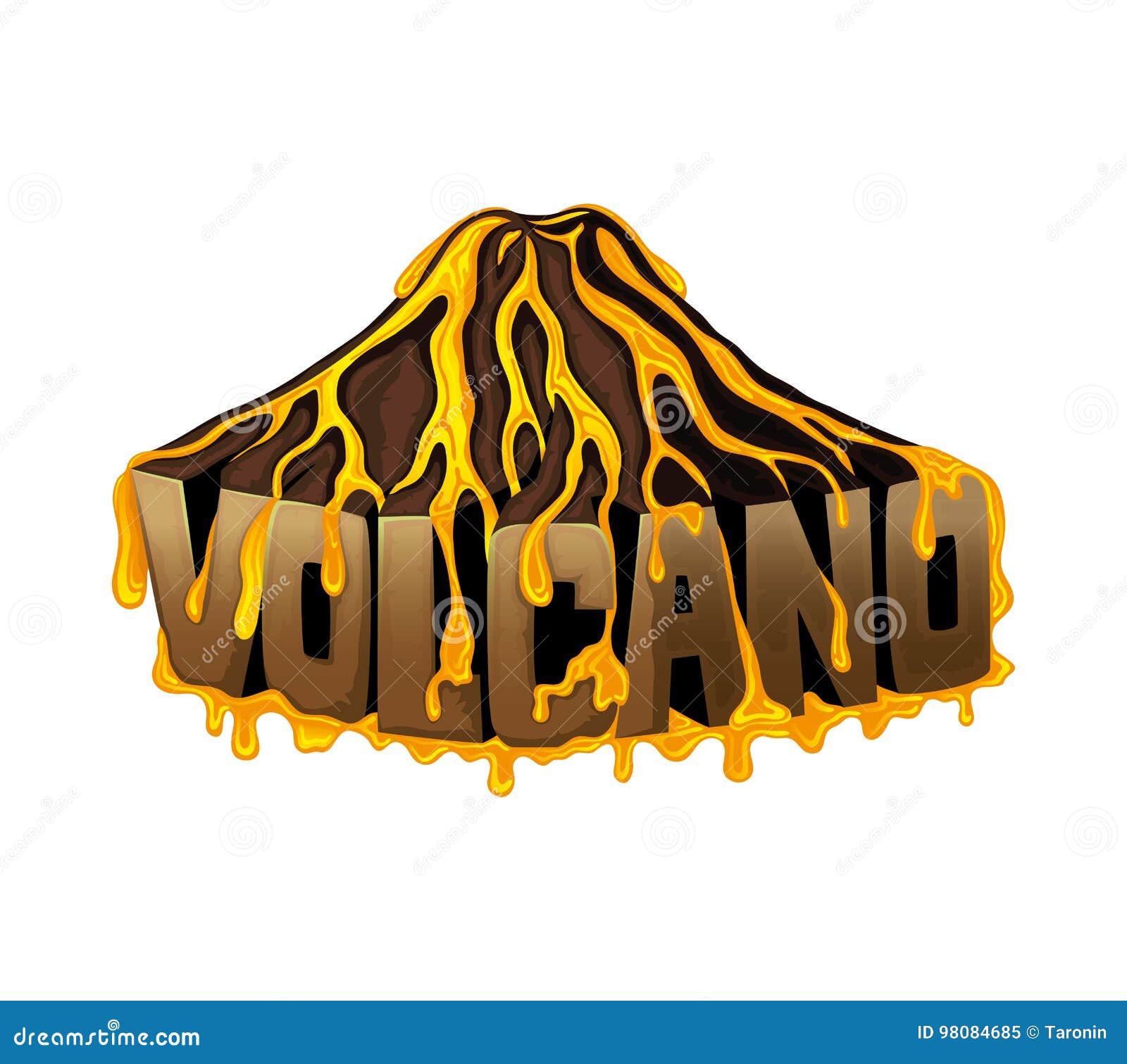 Beautiful volcano sign. stock vector. Illustration of drawing - 98084685