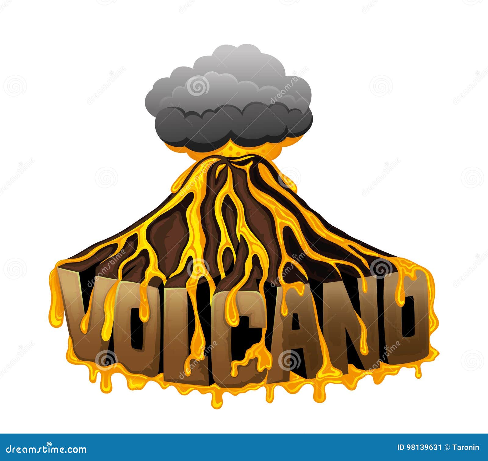 Beautiful volcano sign. stock vector. Illustration of mountain - 98139631